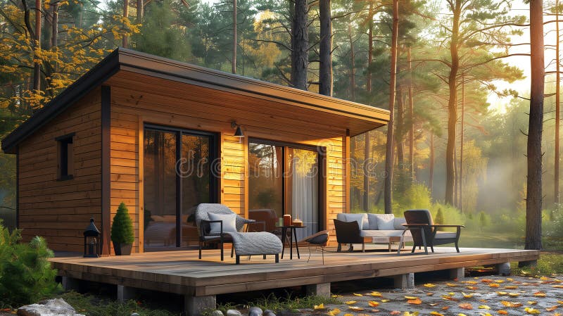 Cozy Wooden Forest House in the Forest among the Trees, Creating a ...