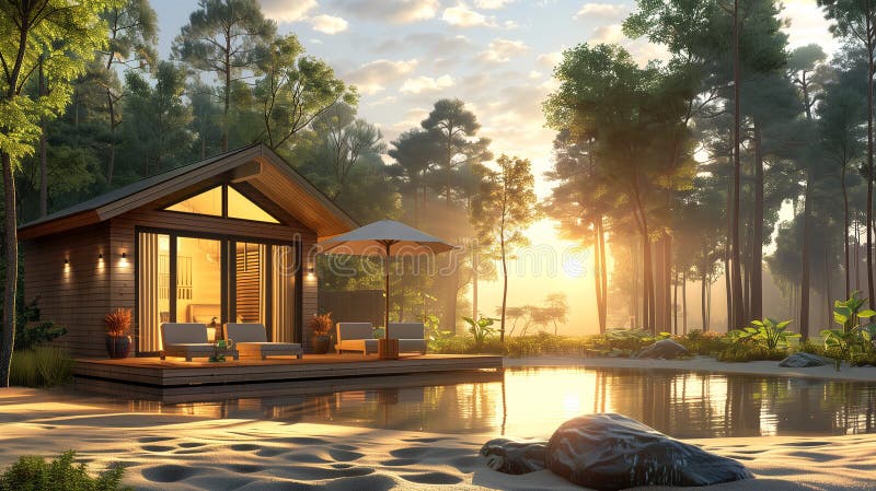 Cozy Wooden Forest House in the Forest among the Trees, Creating a ...