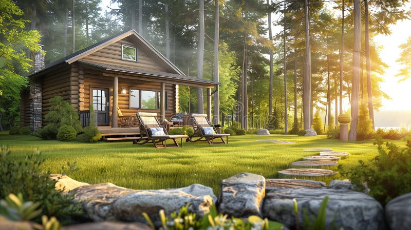 Cozy Wooden Forest House in the Forest among the Trees, Creating a ...