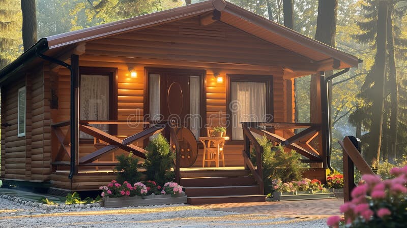 Cozy Wooden Forest House in the Forest among the Trees, Creating a ...