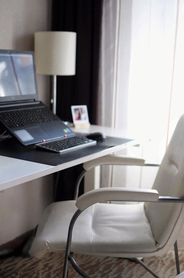 Cozy Work Place at Home. Remote Job while Quarantine. Simple Modern ...