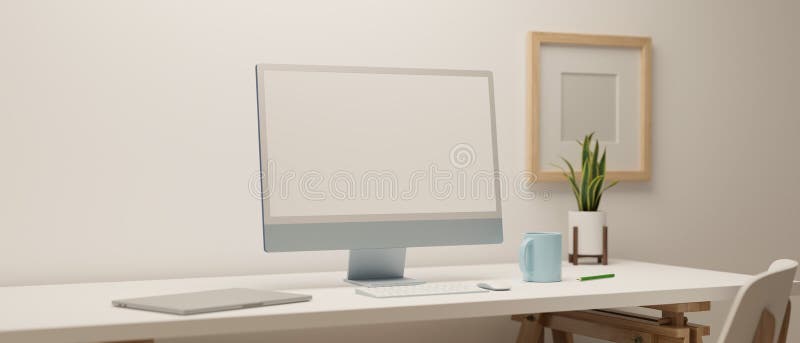 Computer Mock Up Minimal White Stock Illustrations – 580 Computer Mock ...