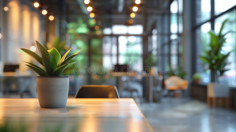 A Cozy Workspace the Beautiful Blurred Background of a Modern Office ...