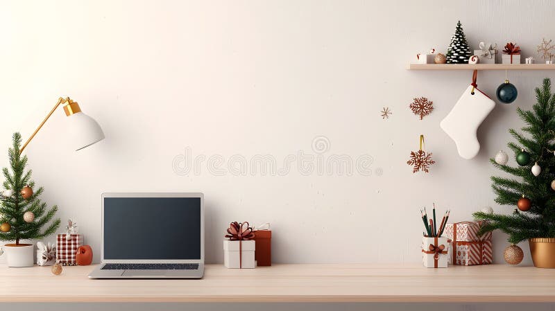 Festive Workstation Filled with Christmas Cheer and Holiday ...