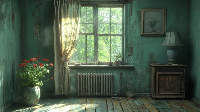 Cozy Worn-down Room with a Vintage Touch Filled with Natural Light and ...