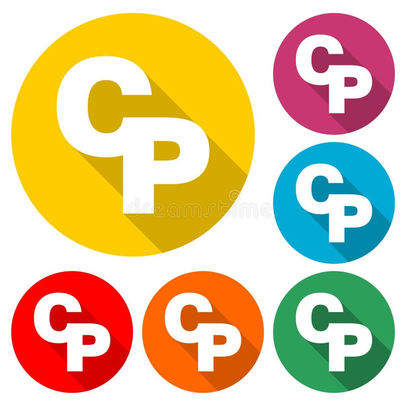 CP C P Logo Design With Black And White Creative Text Letter Vector ...