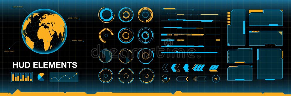 Virtual Reality Inteface | Set of Sci-fi Menu Elements Stock Vector ...
