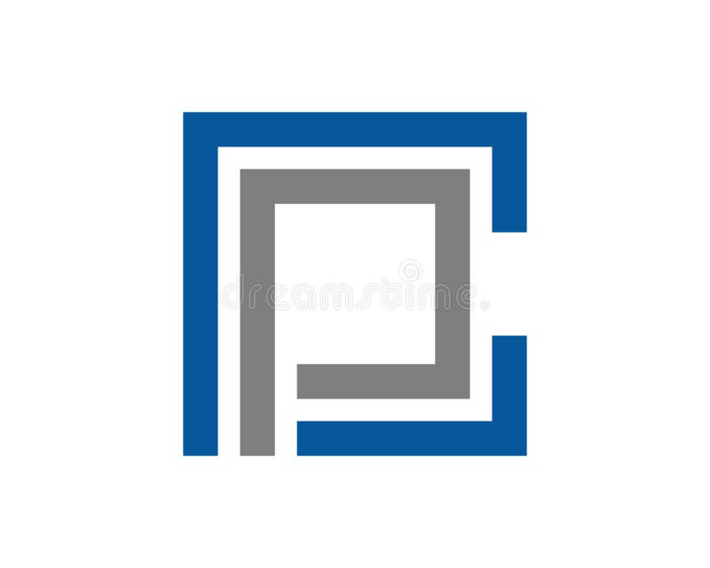 Cp pc square letter logo stock vector. Illustration of element - 301316773