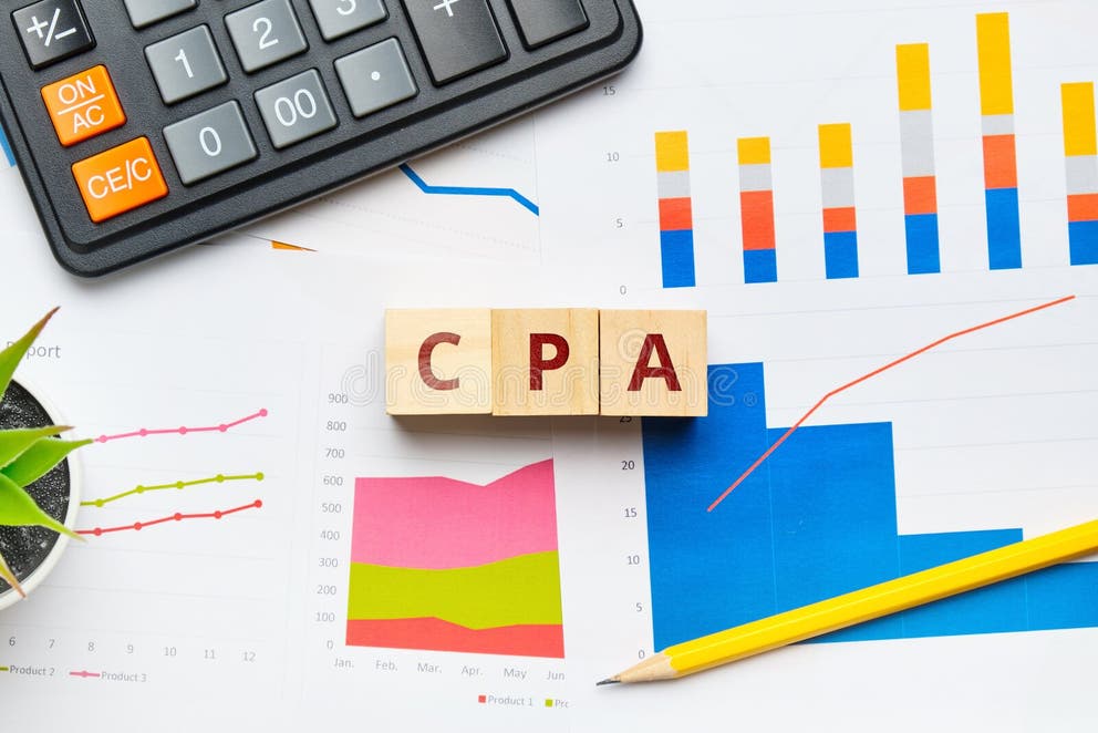 CPA with Graphs and Reports on Paper Stock Photo - Image of finance ...