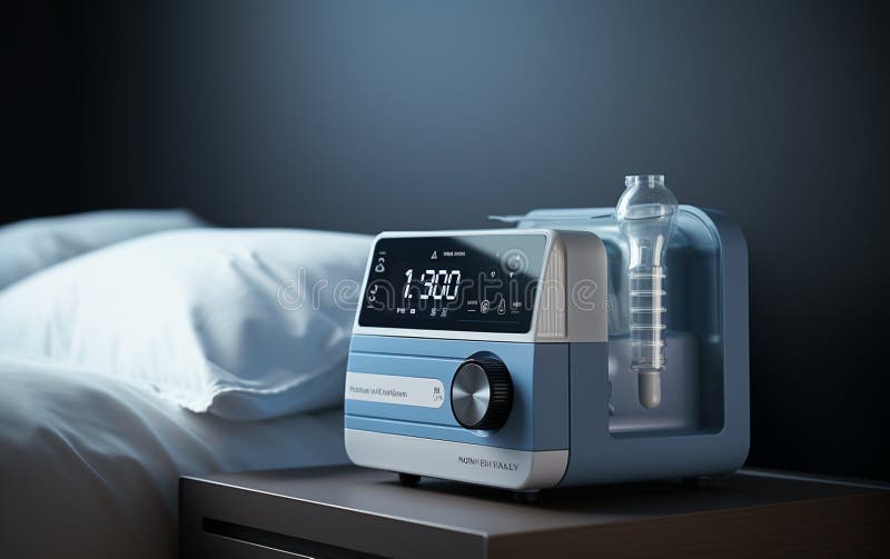 CPAP Machine on a Blank Background -Generative Ai Stock Illustration ...