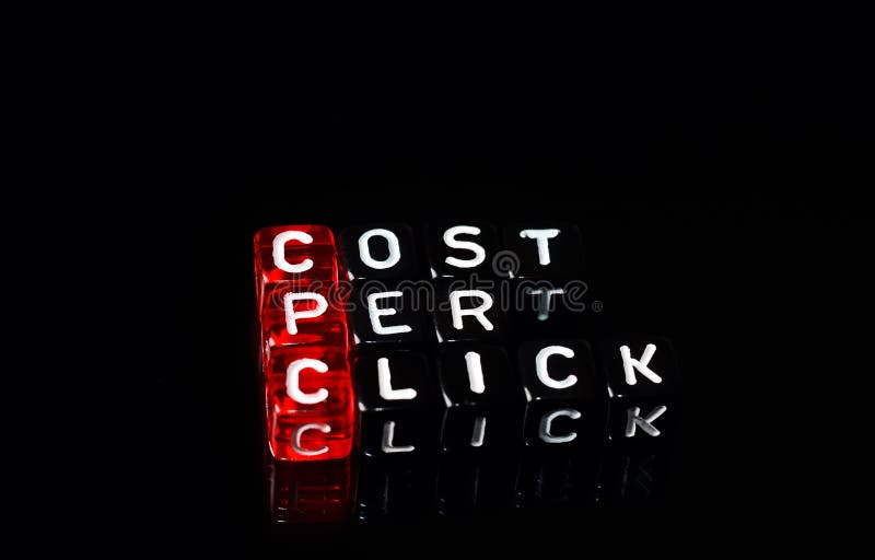 CPC Cost Per Click on Black Stock Photo - Image of strategy, revenue ...