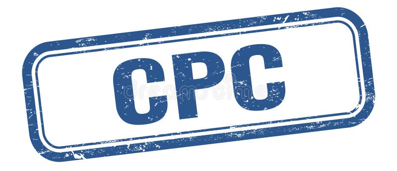 CPC Text on Blue Grungy Vintage Stamp Stock Illustration - Illustration ...