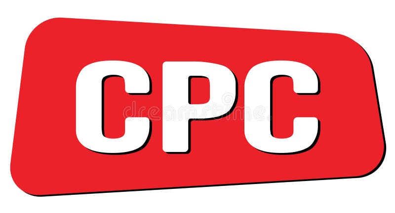CPC Text on Red Trapeze Stamp Sign Stock Illustration - Illustration of ...