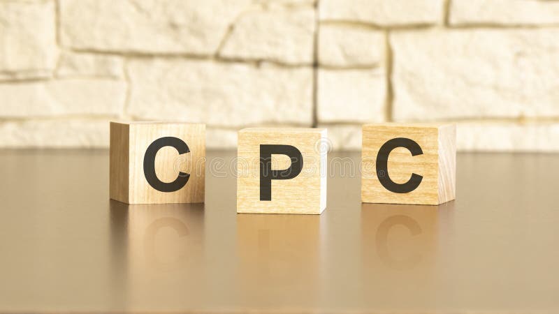 CPC Text from Wooden Blocks on a Gray Stone Background. Stock Photo ...