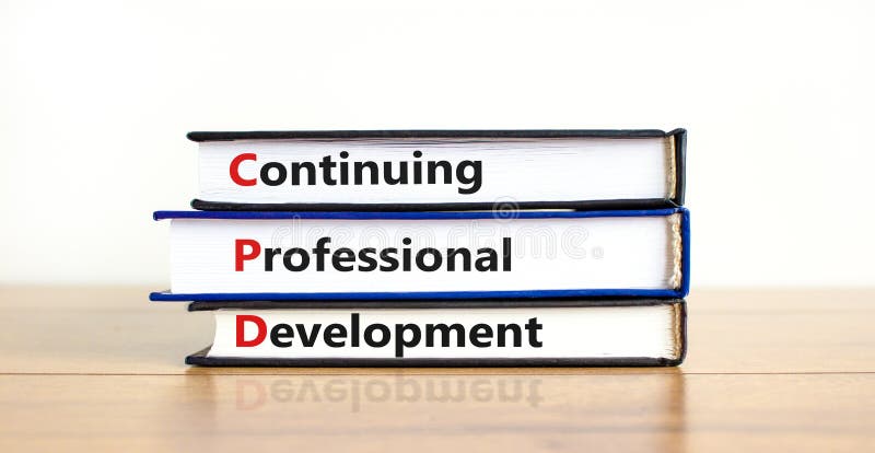CPD, Continuing Professional Development Symbol. Books with Words CPD ...