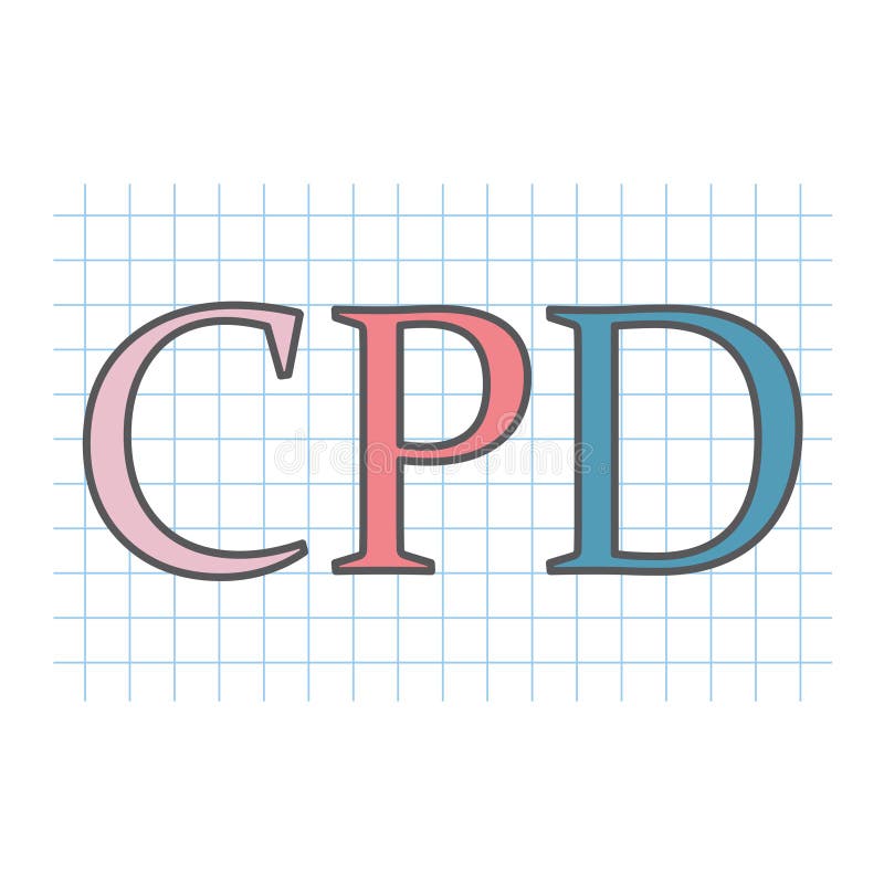 CPD Continuing Professional Development Written on Checkered Paper ...