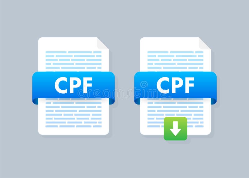 CPF File Download Flat Icon. Vector Flat Illustration. Outline Icon ...