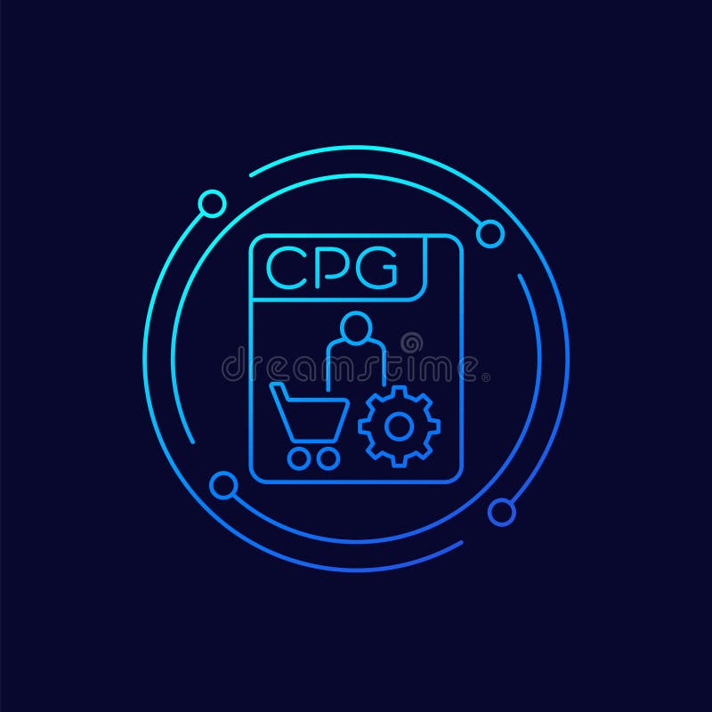 CPG Icon, Consumer Packaged Goods, Linear Design Stock Vector ...