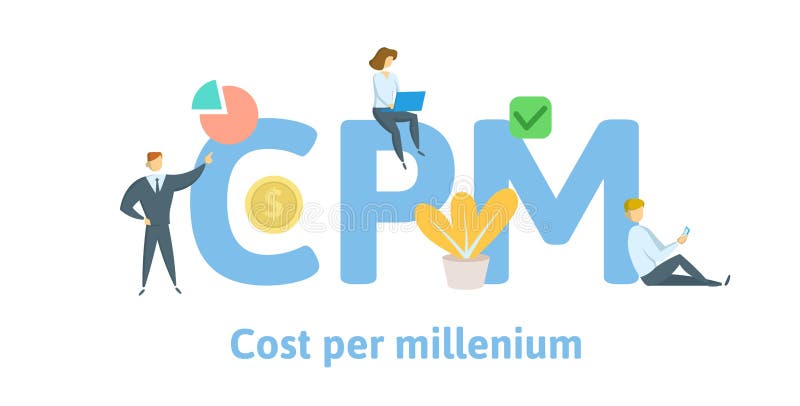 CPM, Cost Per Mille, Cost Per Millenium. Concept with Keywords, Letters ...