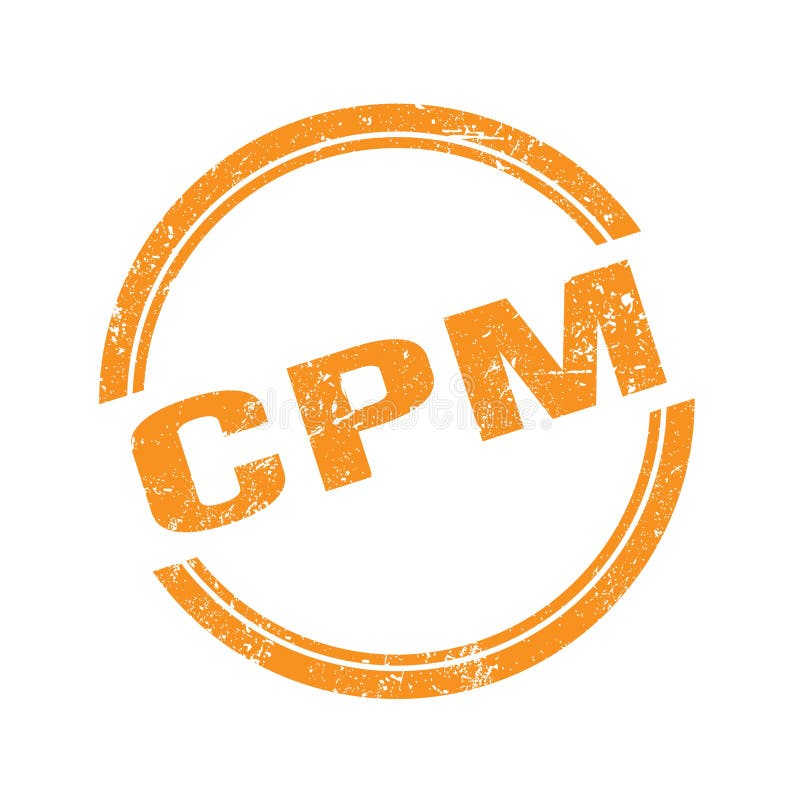 CPM Text Written on Orange Grungy Round Stamp Stock Illustration ...