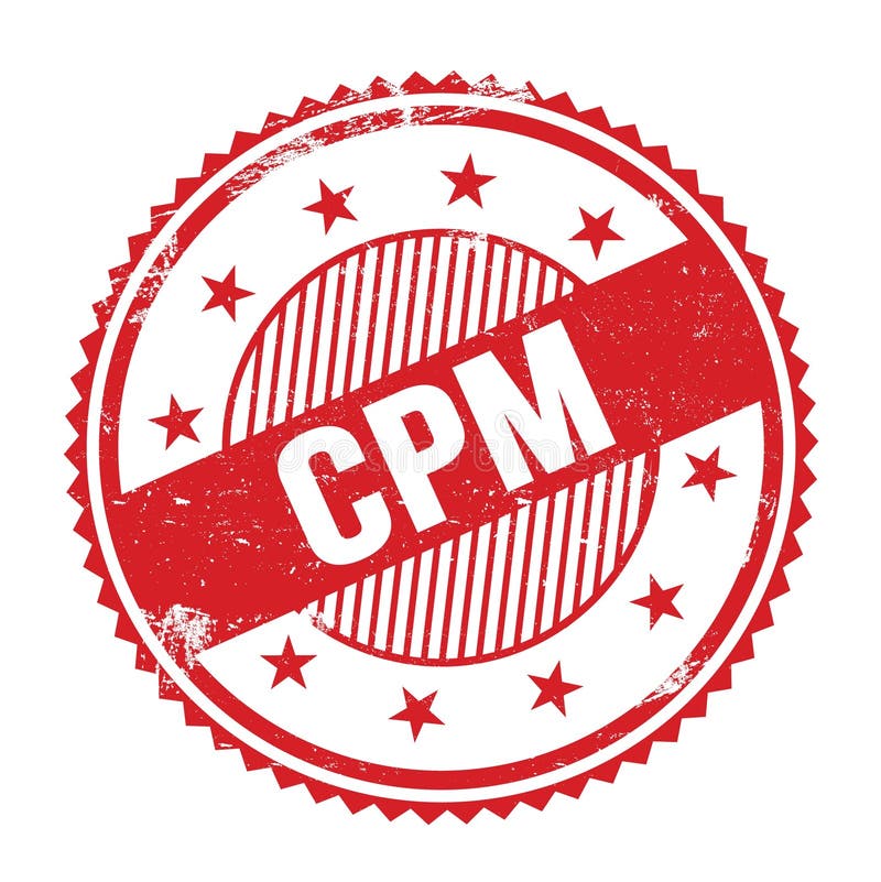 CPM Text Written on Red Grungy Round Stamp Stock Illustration ...