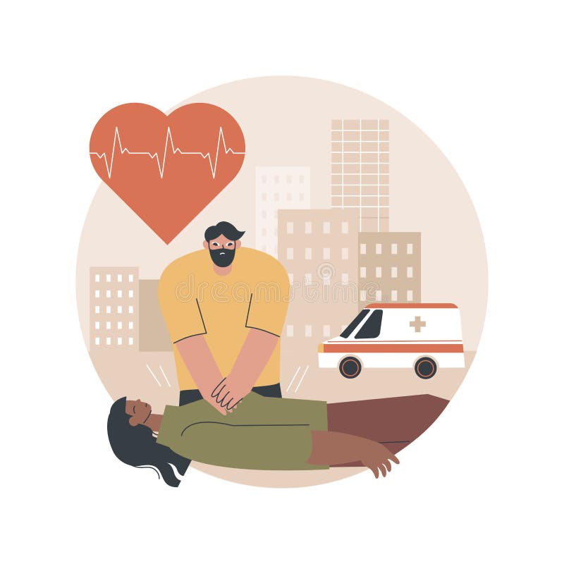 Illustration Of Cardiopulmonary Resuscitation Cpr Wording Concept