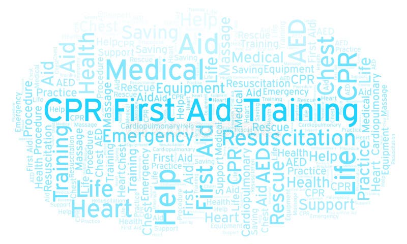First Aid Training Word Cloud, Made with Text only. Stock Illustration ...