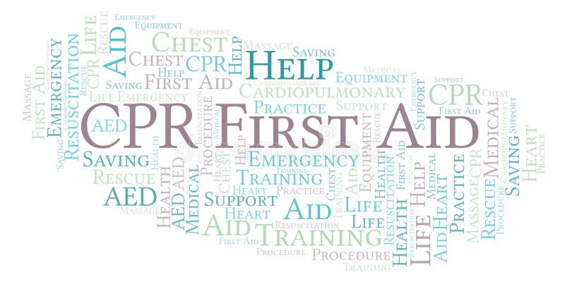 CPR First Aid Word Cloud, Made with Text only. Stock Illustration ...