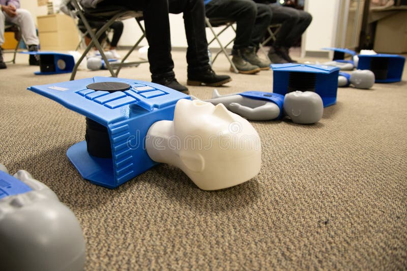 CPR Training Class by Security Guard in Office Stock Photo - Image of ...