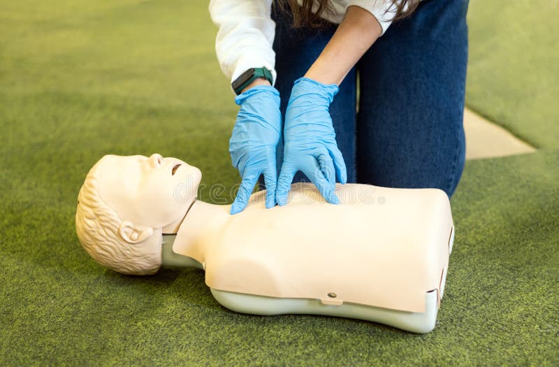 Cpr Training in Class. Reanimation Procedure on CPR Doll Stock Photo ...