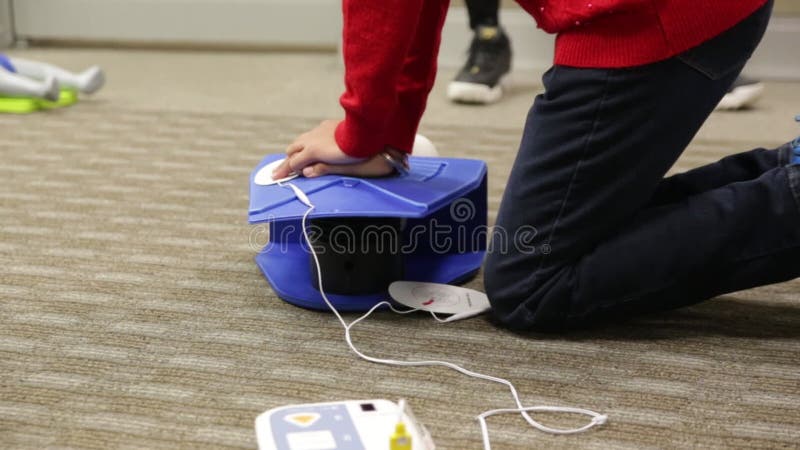 CPR Training Class by Security Guard in Office Stock Video - Video of ...