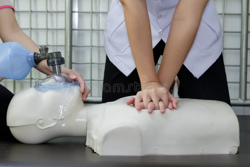 CPR Training,Doctor and Nurse Resuscitated Dummy. Stock Image - Image ...