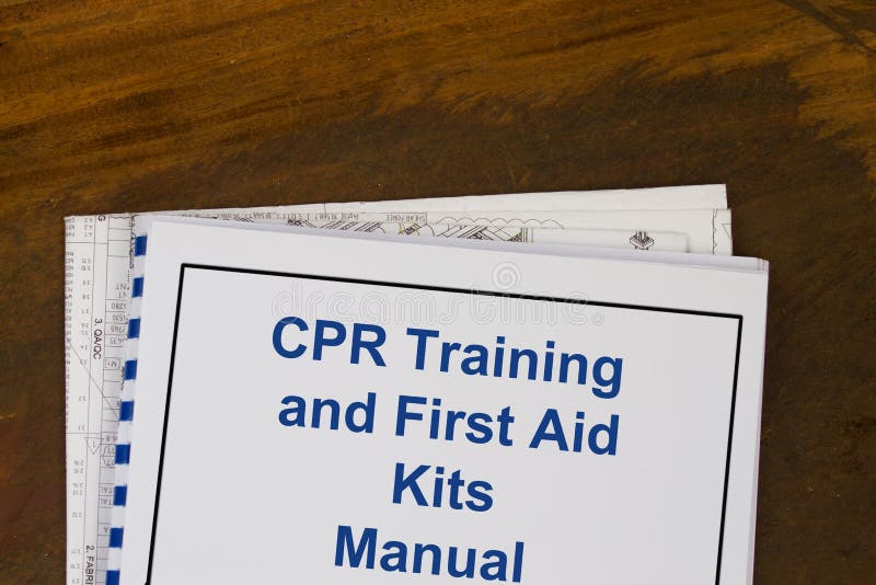 CPR Training and First Aid Kits Manual Concept Stock Image - Image of ...