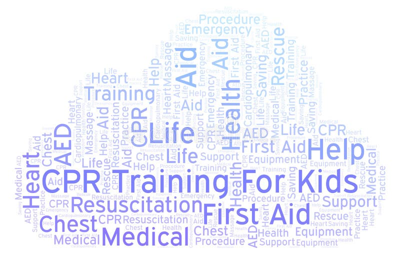 CPR Training for Kids Word Cloud, Made with Text only. Stock ...