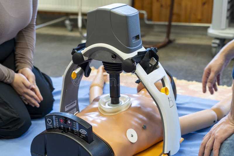 CPR Training Manikin with Automated Compression Device Stock Photo ...