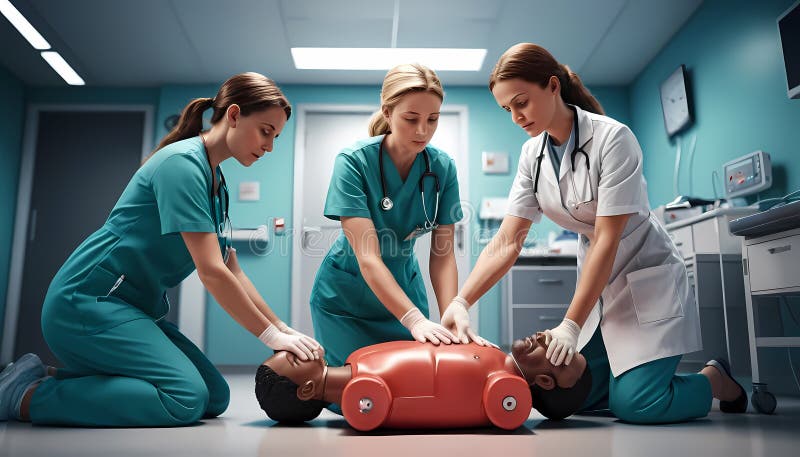 CPR Training Simulation stock illustration. Illustration of medical ...