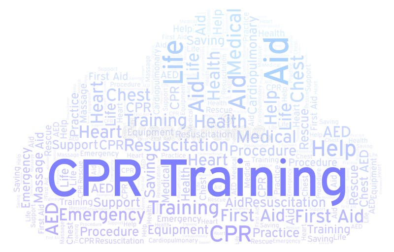 CPR Training Word Cloud, Made with Text only. Stock Illustration ...