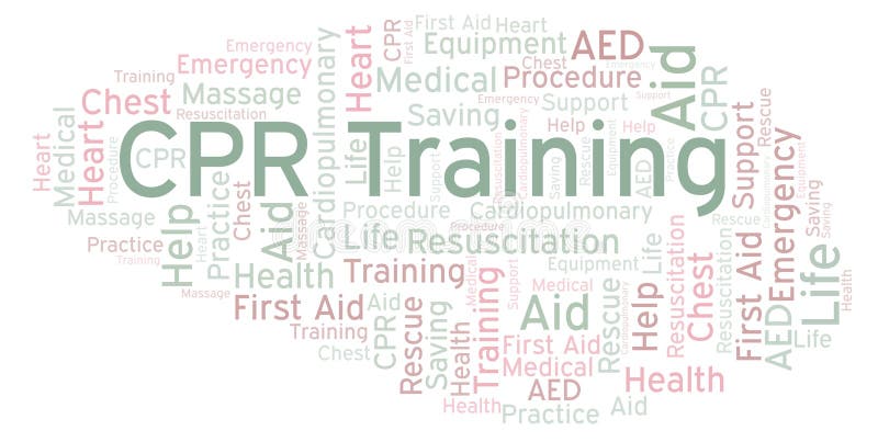 CPR Training Word Cloud, Made with Text only Stock Illustration ...
