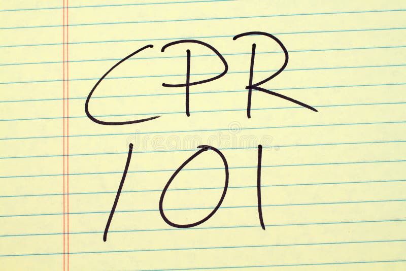 CPR 101 on a Yellow Legal Pad Stock Image - Image of technical, legal ...