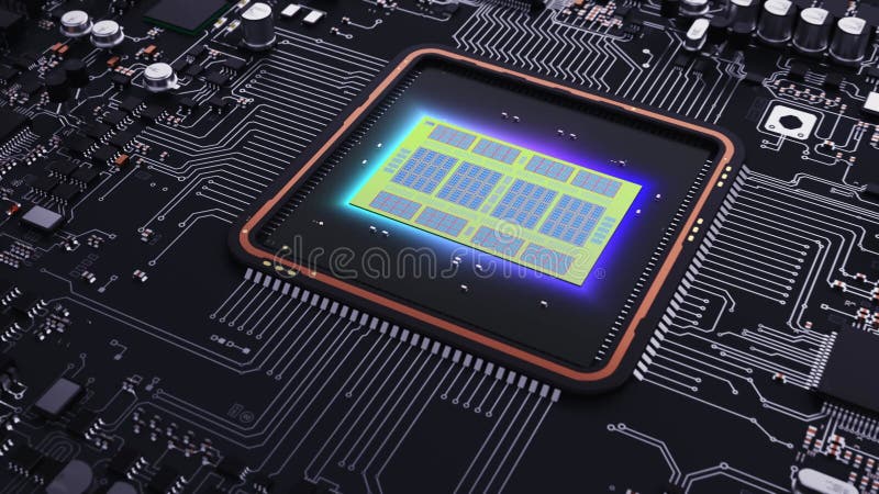 Chip Technology Animation High-tech Electronic Chips Stock Video ...