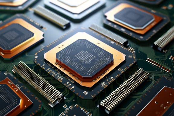 CPU Assembly Array of Central Processor Units on Isolated Backdrop ...