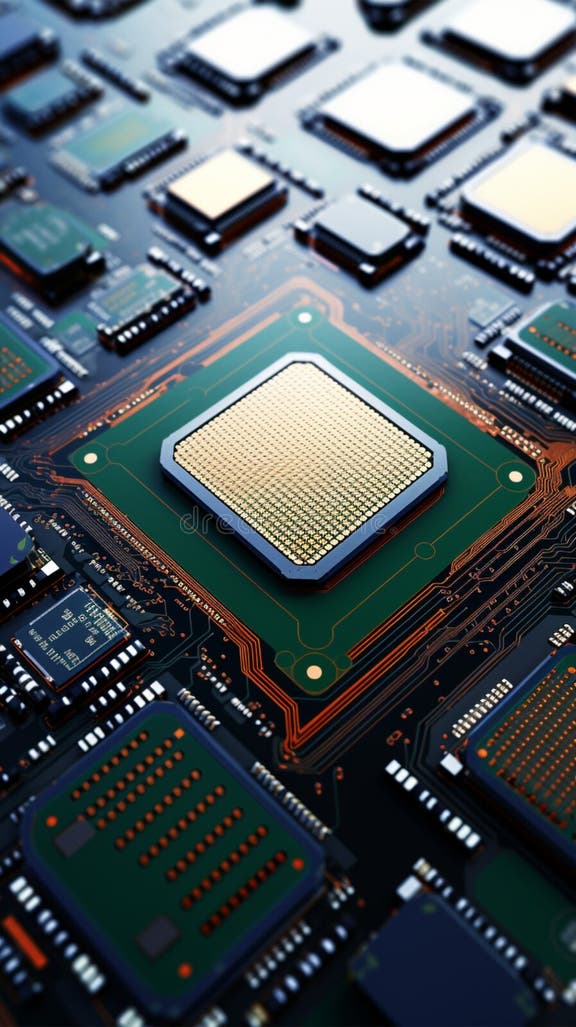 CPU Assembly Array of Central Processor Units on Isolated Backdrop ...