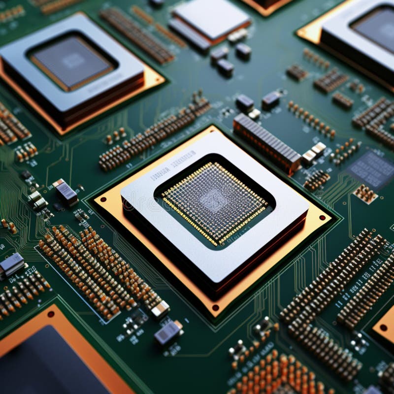 CPU Assembly Array of Central Processor Units on Isolated Backdrop ...