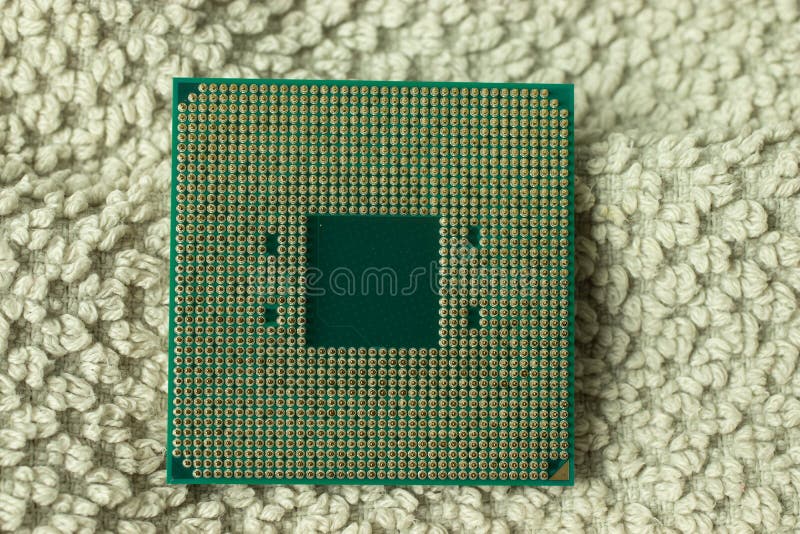 CPU Back Side with Pins. Central Processing Unit of PC. Stock Image ...