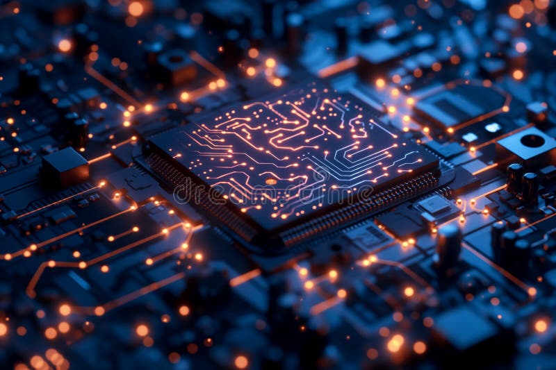 CPU Big Brain Central of Neural Networking on Motherboard, Super ...