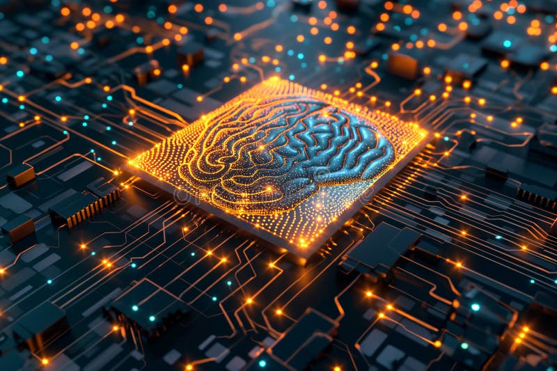 Cpu Big Brain Central Of Neural Networking On Motherboard Super