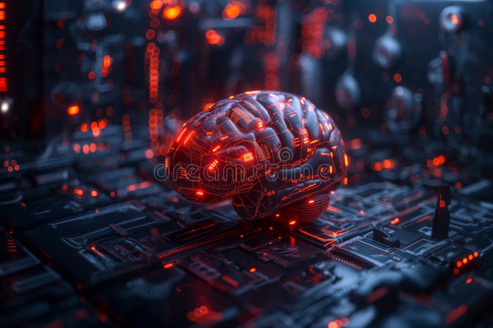 CPU Big Brain Central of Neural Networking on Motherboard, Super Computer Processing Unit or GPU ...