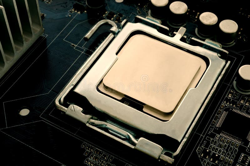 CPU with blank surface stock photo. Image of interface - 114956254