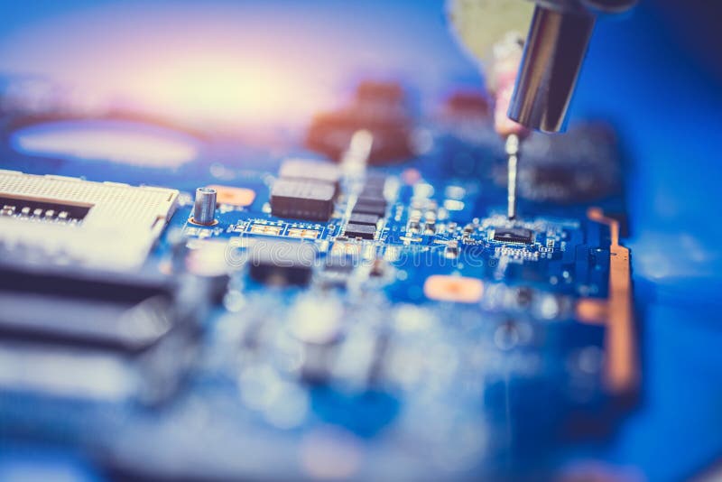 CPU Board of a Computer in a Close-up Stock Image - Image of electronic ...