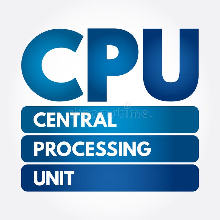 CPU - Central Processing Unit Acronym Concept Stock Illustration ...